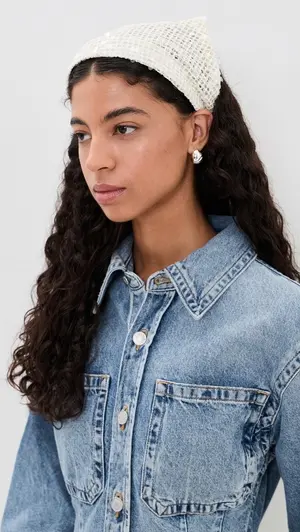 Lele Sadoughi Jackie Sequin Crochet Hankerchief Headband