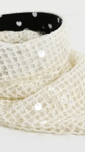 Lele Sadoughi Jackie Sequin Crochet Hankerchief Headband