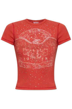 DIESEL® T-shirt ‘t-marsy-rib-cry - Red
