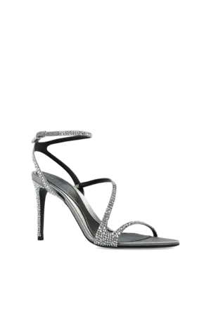 Alexander McQueen Heeled Sandals With Shimmering Crystals