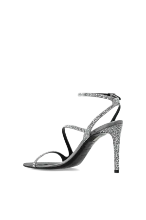 Alexander McQueen Heeled Sandals With Shimmering Crystals