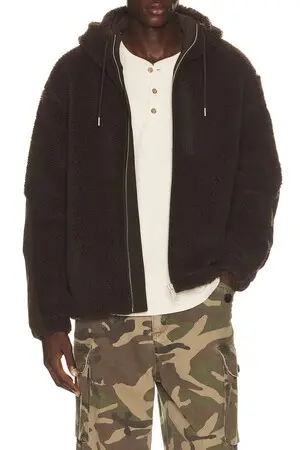 Canada Goose Harrier Fleece Full Zip Hoodie In Brown - Arabica