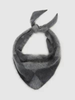 REISS Celeste Brushed-cashmere Argyle-knit Neck-tie Scarf