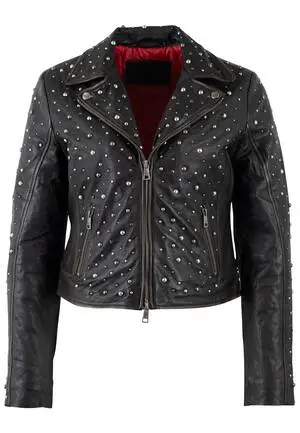 Mauritius Embellished Lambskin Leather Jacket Roxanne