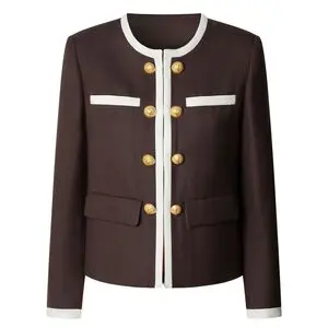 THE EXTREME COLLECTION Wool Blazer With Round Neck Talulla - Brown