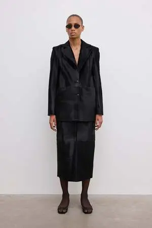 HOUSE OF DAGMAR Pony Leather Blazer