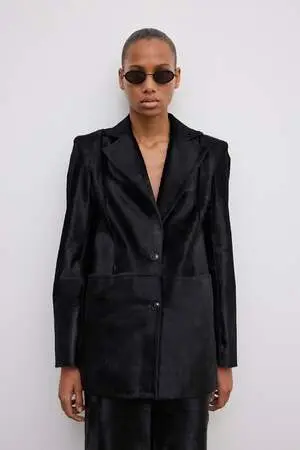 HOUSE OF DAGMAR Pony Leather Blazer