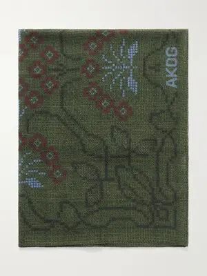 A KIND OF GUISE Luz Printed Wool Scarf - Green