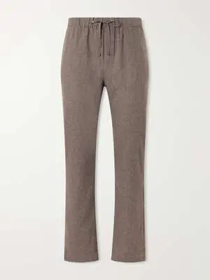 Hartford Joggy Straight-leg Wool Woven Trousers - Brown
