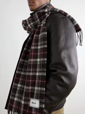 Nn07 Checked Wool Scarf