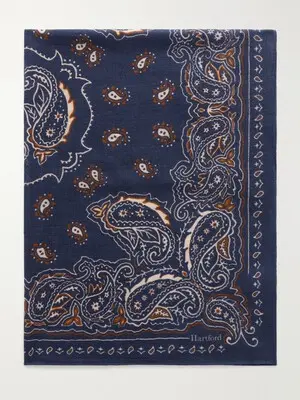 Hartford Printed Wool Scarf - Blue