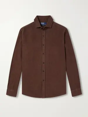 Polo Ralph Lauren Logo-embroidered Linen Shirt - Brown
