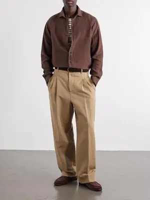 Polo Ralph Lauren Logo-embroidered Linen Shirt - Brown