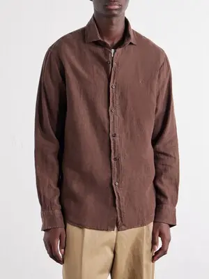 Polo Ralph Lauren Logo-embroidered Linen Shirt - Brown