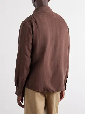 Polo Ralph Lauren Logo-embroidered Linen Shirt - Brown