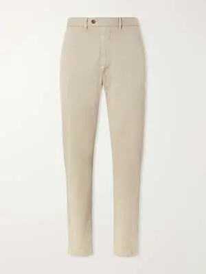 Hartford Taylor Straight-leg Cotton-gabardine Trousers - Beige