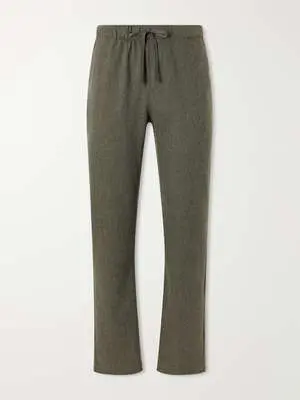 Hartford Joggy Straight-leg Wool Woven Trousers - Green