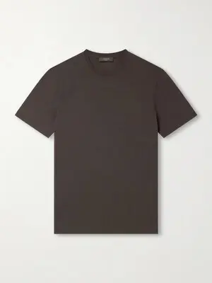 SLOWEAR Zanone Cotton-jersey T-shirt - Brown