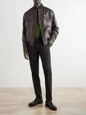 SLOWEAR Straight-leg Cotton-blend Twill Trousers