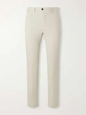 SLOWEAR Straight-leg Cotton-blend Twill Trousers - Ecru