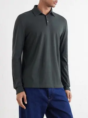 SLOWEAR Zanone Slim-fit Icecotton Piqué Polo Shirt - Green