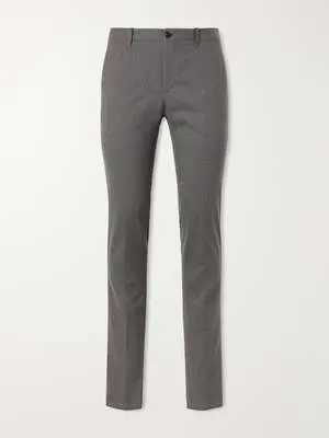 SLOWEAR Straight-leg Wool-blend Tekno Flannel Trousers - Gray