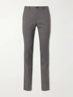 SLOWEAR Straight-leg Wool-blend Tekno Flannel Trousers - Gray