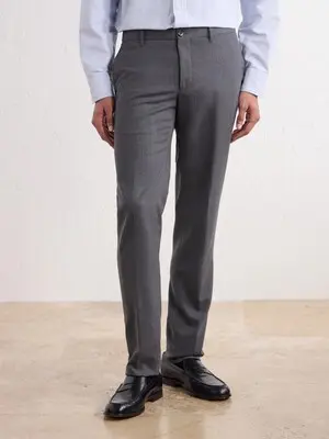 SLOWEAR Straight-leg Wool-blend Tekno Flannel Trousers - Gray