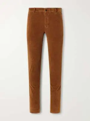 SLOWEAR Straight-leg Cotton-blend Corduroy Trousers - Brown