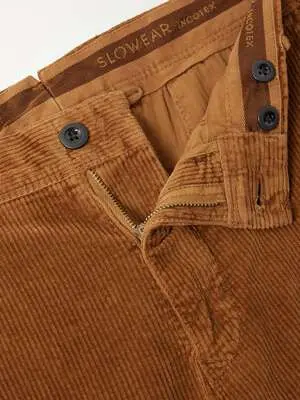 SLOWEAR Straight-leg Cotton-blend Corduroy Trousers