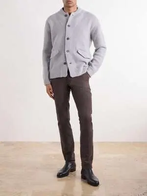 SLOWEAR Slim-fit Straight-leg Stretch-cotton Trousers