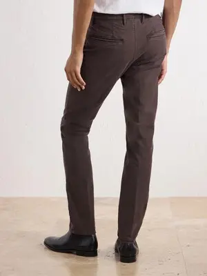 SLOWEAR Slim-fit Straight-leg Stretch-cotton Trousers - Brown