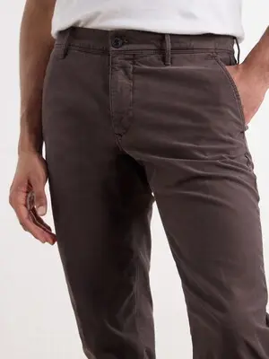 SLOWEAR Slim-fit Straight-leg Stretch-cotton Trousers - Brown