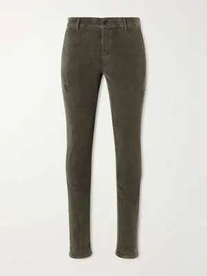 SLOWEAR Straight-leg Cotton-blend Corduroy Trousers - Green