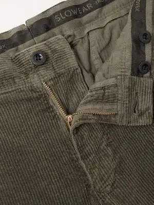 SLOWEAR Straight-leg Cotton-blend Corduroy Trousers