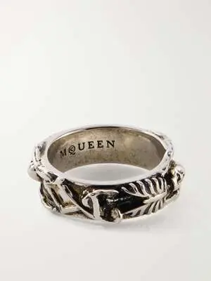 Alexander McQueen Dancing Skeleton Sterling Ring - Silver
