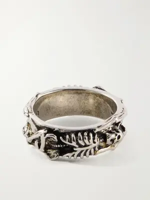 Alexander McQueen Sterling Dancing Skeleton Ring - Silver