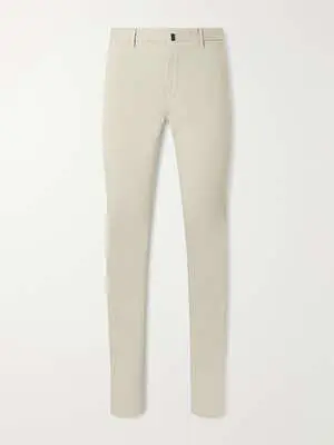 SLOWEAR Straight-leg Cotton-blend Trousers - Beige