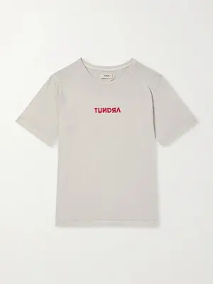 ADON Tundra Printed Cotton-jersey T-shirt - Gray