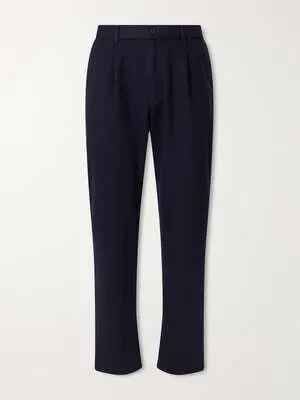 Hartford Straight-leg Wool-blend Trousers - Navy