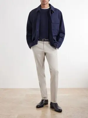 SLOWEAR Slim-fit Flexwool Crewneck Sweater - Blue