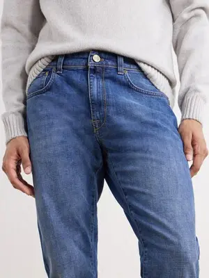 SLOWEAR Straight-leg Stretch Jeans - Blue