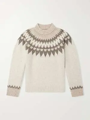 Hartford Donegal Jacquard Wool-blend Sweater - Ecru