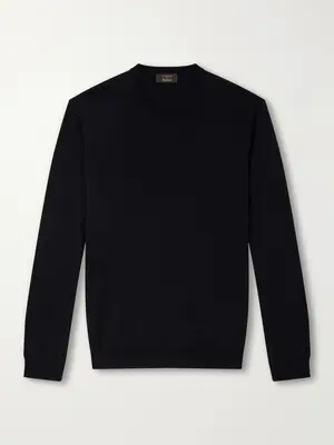 SLOWEAR Slim-fit Flexwool Crewneck Sweater - Black