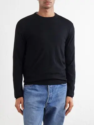 SLOWEAR Slim-fit Flexwool Crewneck Sweater - Black