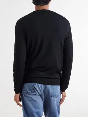 SLOWEAR Slim-fit Flexwool Crewneck Sweater - Black