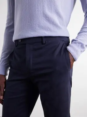 SLOWEAR Straight-leg Stretch-cotton Gabardine Trousers