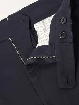 SLOWEAR Straight-leg Stretch-cotton Gabardine Trousers