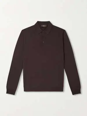 SLOWEAR Zanone Slim-fit Flexwool Polo Shirt - Brown