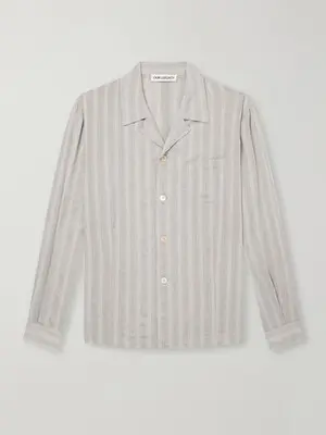 Our Legacy Private Camp-collar Striped Woven Shirt